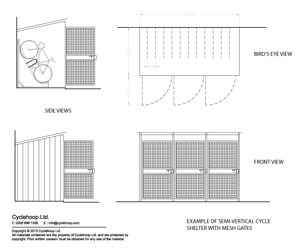 Semi Vertical Bike Shelter