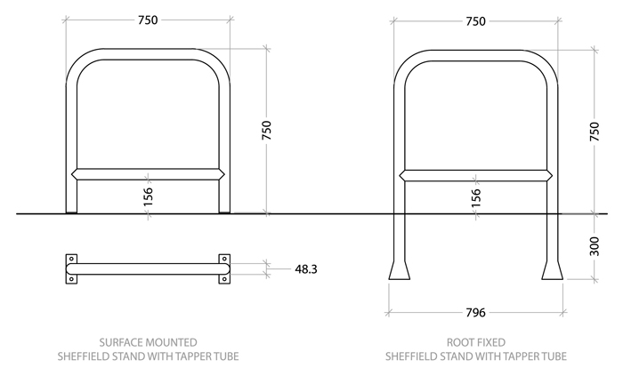 Sheffield stand with tapper tube | Cyclehoop